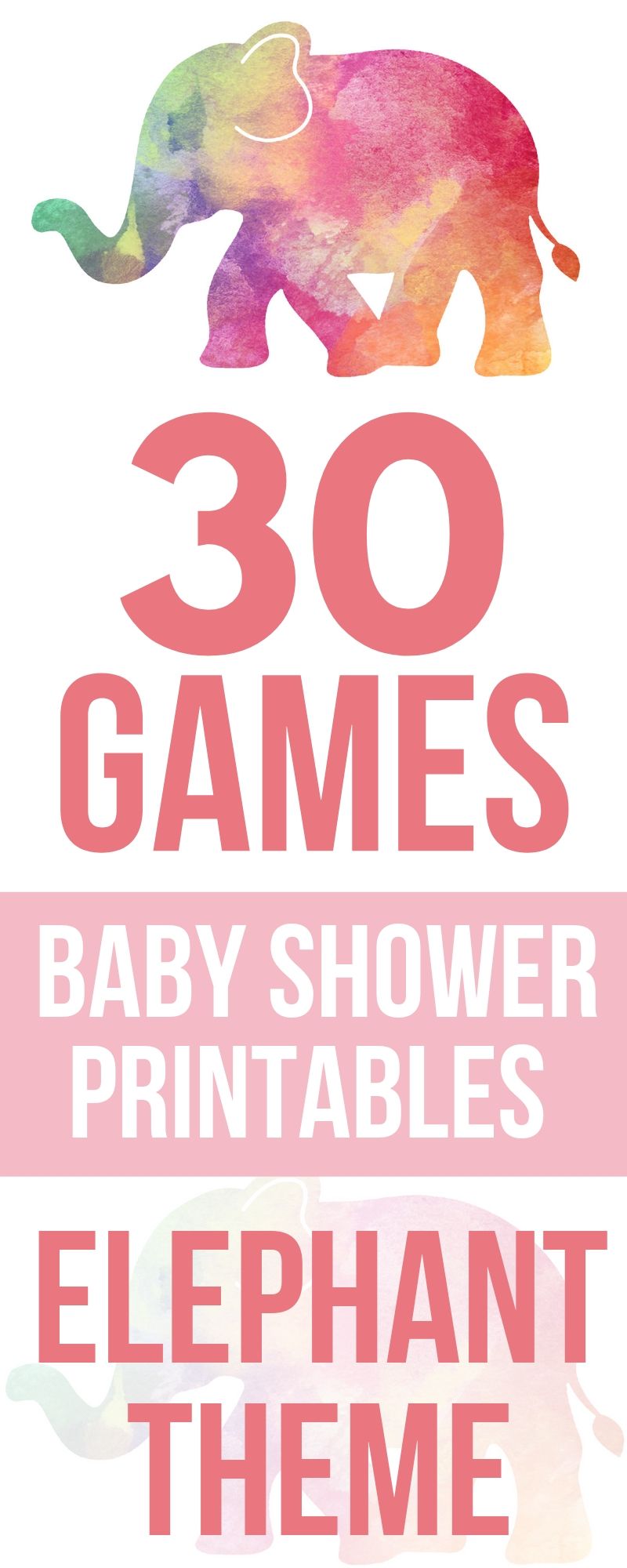 25 Cutest Printable Baby Shower Games Elephant Games - Print & Play